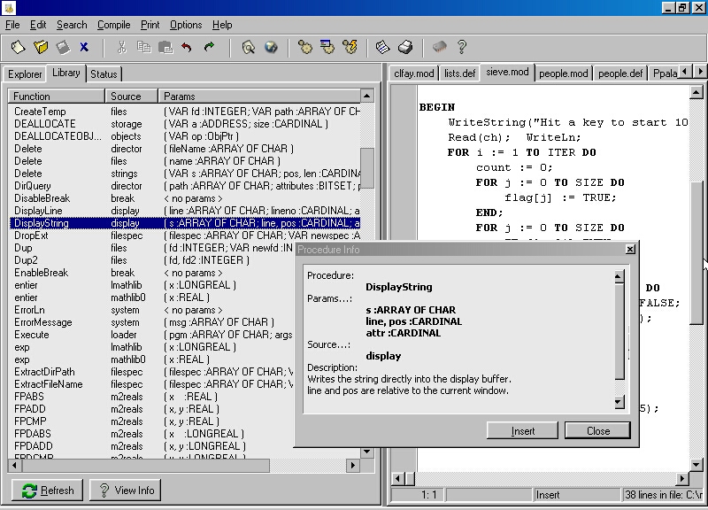 mide3de2: Fst Modula-2 windows IDE